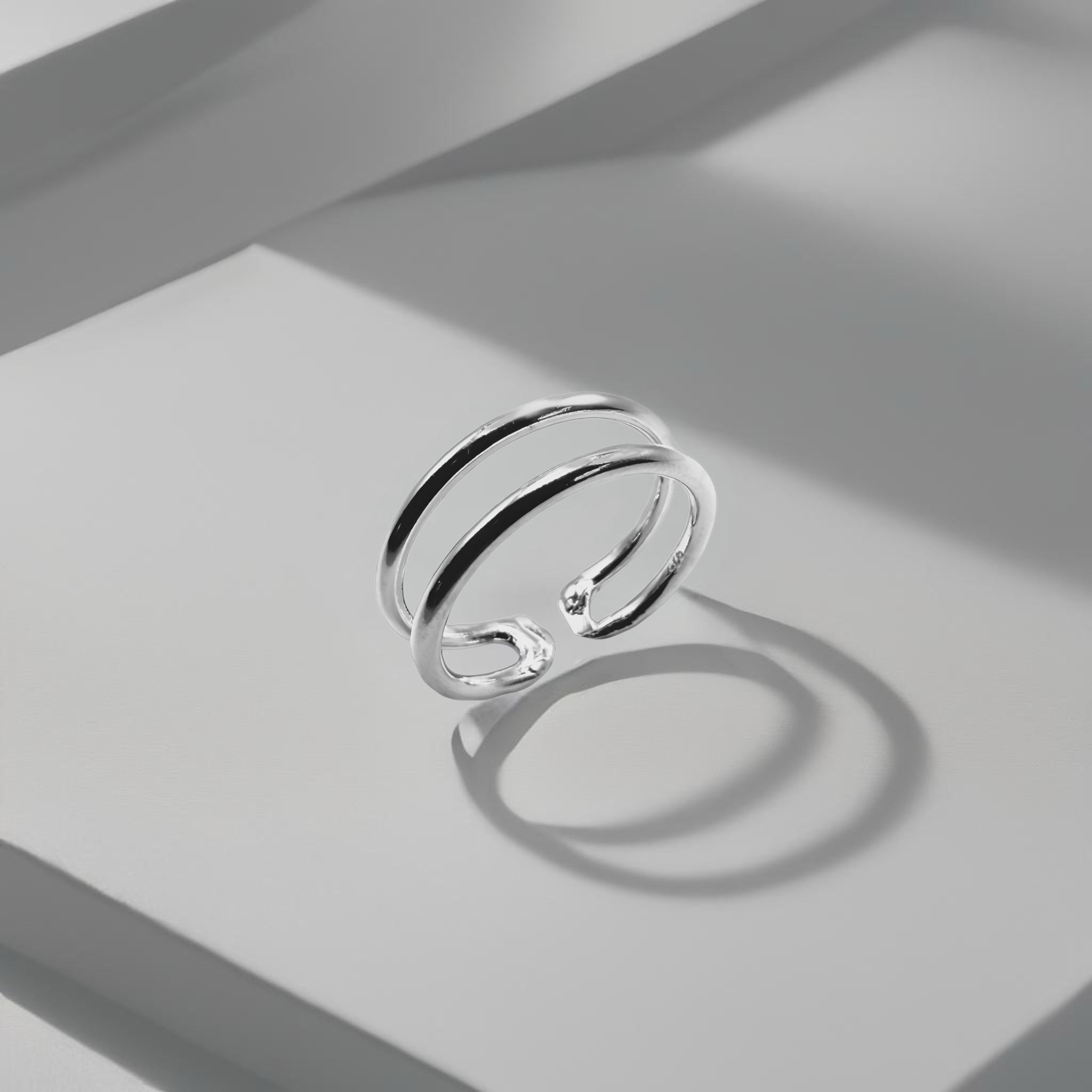 Sterling Silver Double Line Ring